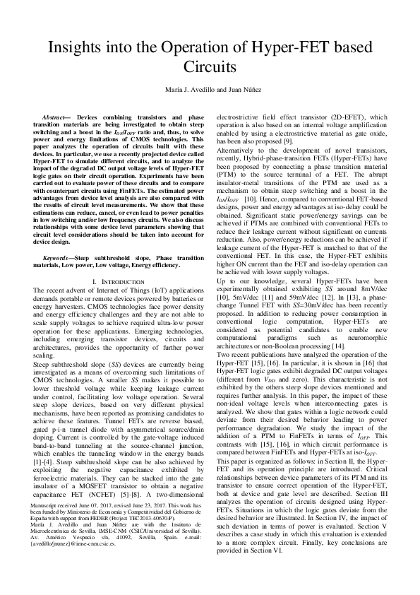 (PDF) Insights into the Operation of Hyper-FET based Circuits