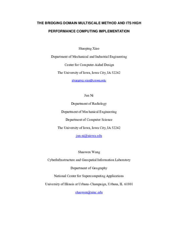 (PDF) HPC Implementation of Bridging Domain Multiscale