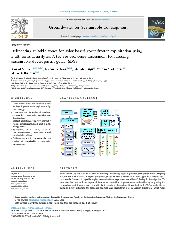 (PDF) Delineating suitable zones for solar-based groundwater ...