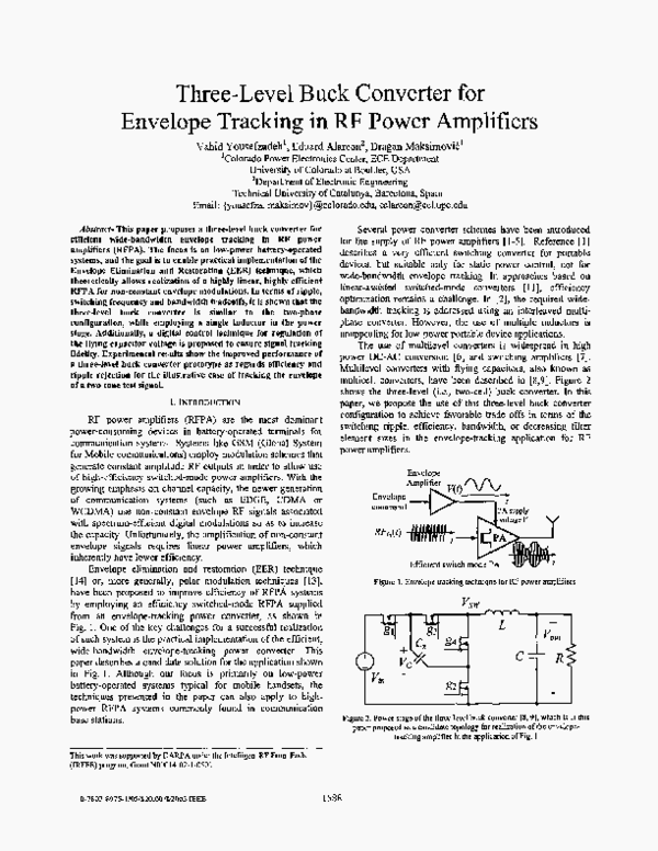 (PDF) Three-level buck converter for envelope tracking in RF power ...