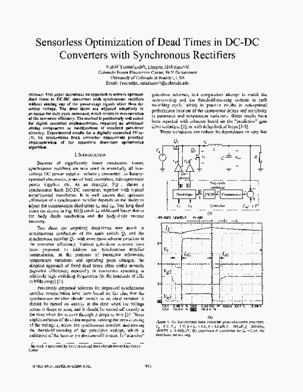 (PDF) Sensorless optimization of dead times in DC-DC converters with ...