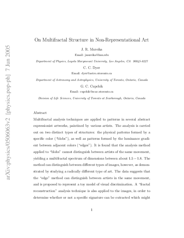 (PDF) Multifractal structure in nonrepresentational art