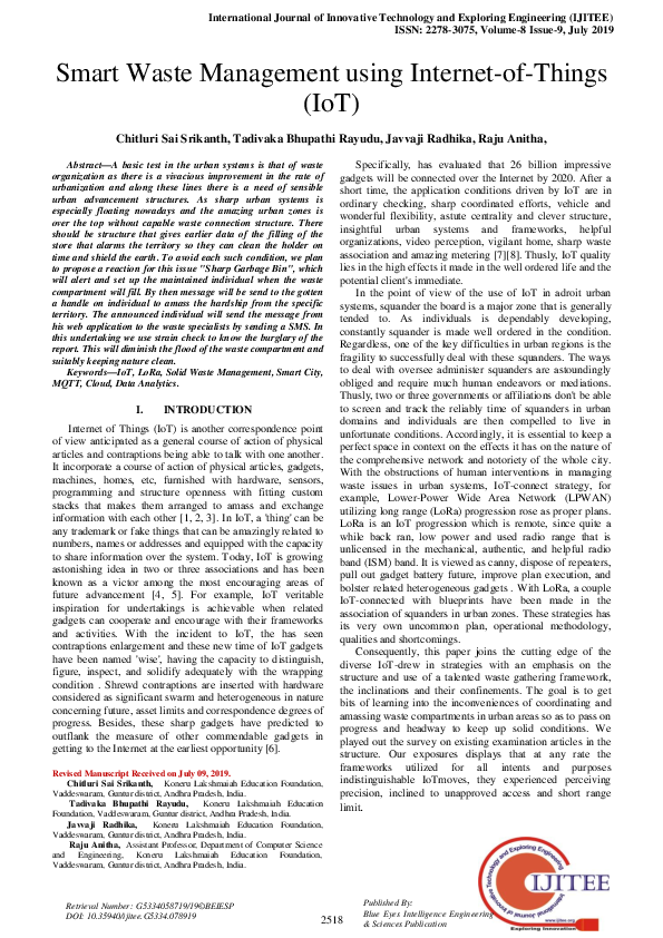 (PDF) IoT-Based Smart Waste Management System