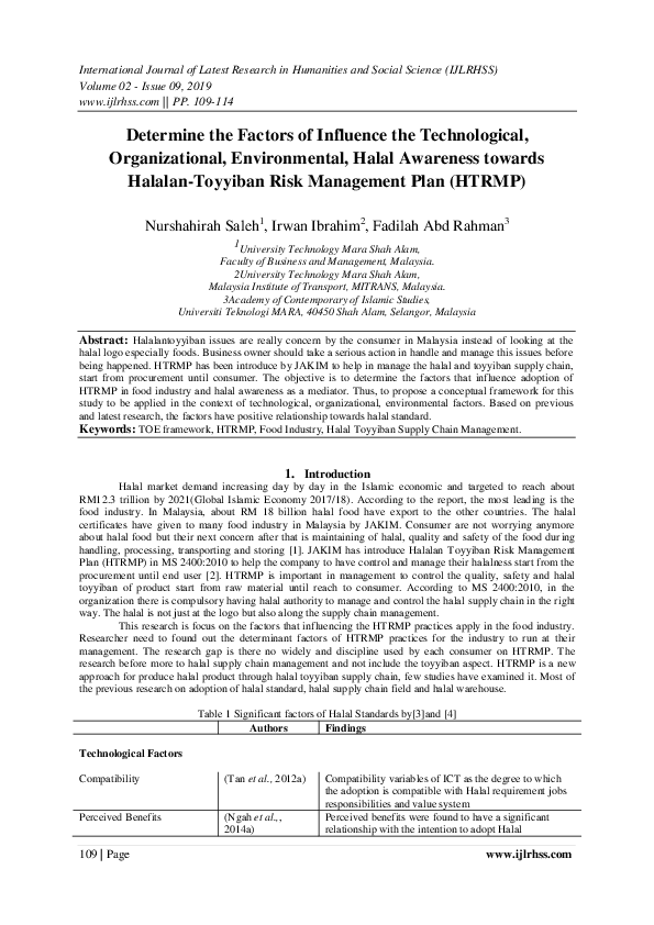 (PDF) Determine the Factors of Influence the Technological ...