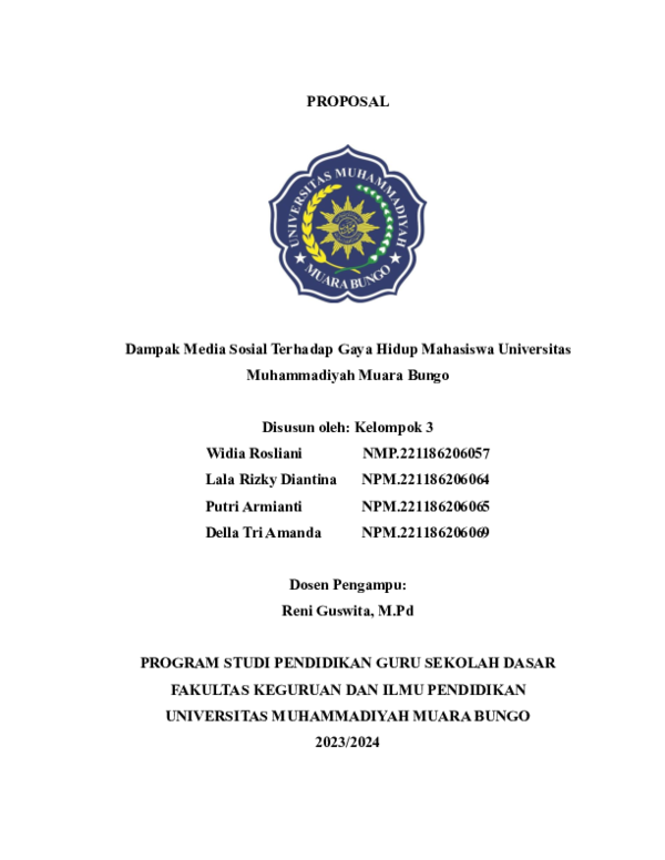 (PDF) Dampak Media Sosial Terhadap Gaya Hidup Mahasiswa Universitas Muhammadiyah Muara Bungo