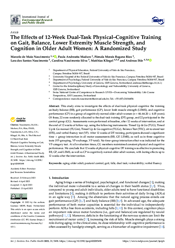 (PDF) The Effects of 12-Week Dual-Task Physical–Cognitive Training on ...