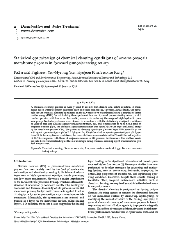 (PDF) Statistical optimization of chemical cleaning conditions of ...