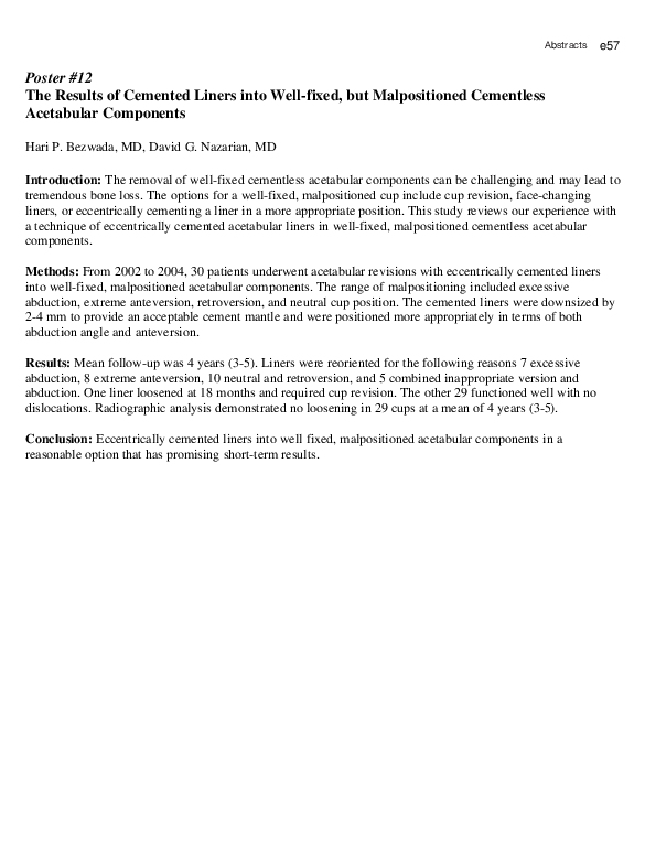 (PDF) The Results of Cemented Liners into Well-fixed, but Malpositioned ...
