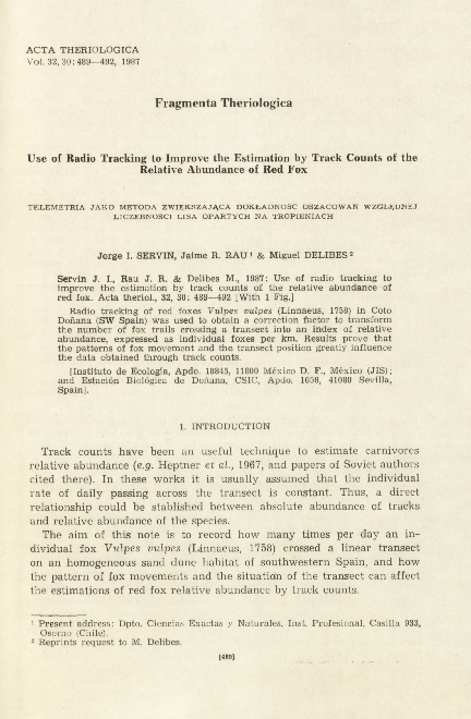 (PDF) Use of radio tracking to improve the estimation by track counts ...
