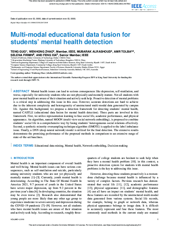 (PDF) Multimodal Educational Data Fusion for Students’ Mental Health ...