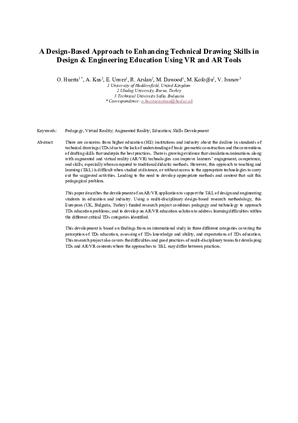 (PDF) A Design-based Approach to Enhancing Technical Drawing Skills in Design and Engineering ...