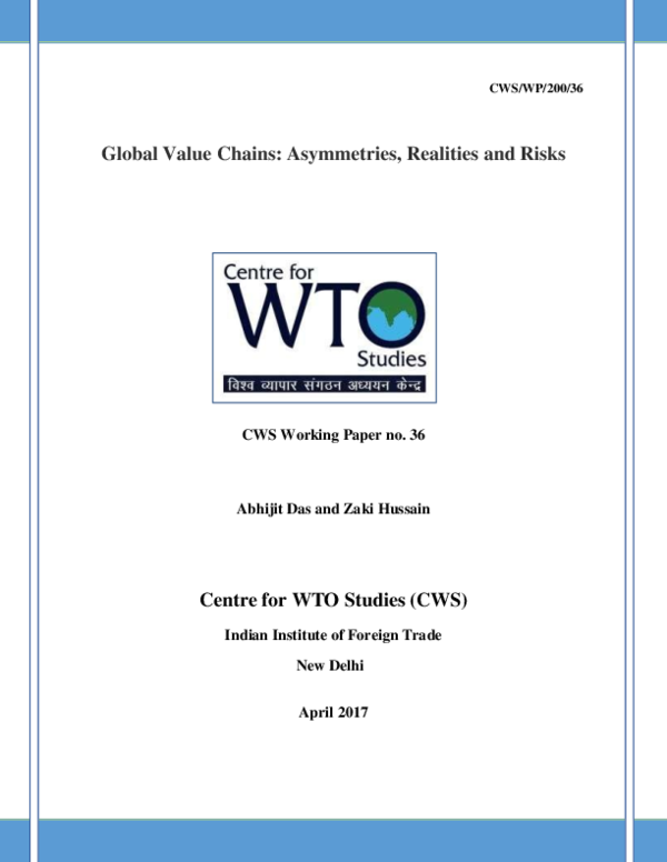 (PDF) Global Value Chains: Asymmetries, Realities and Risks