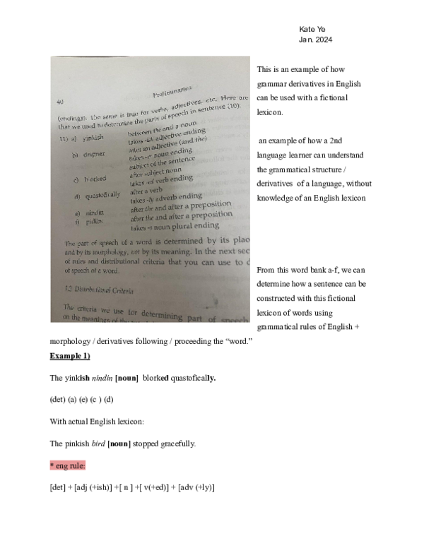 (PDF) Wug theory / Grammar structure - syntax for L2 learner: sample
