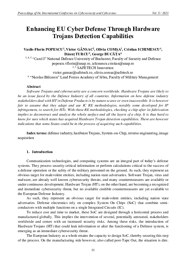 Pdf Enhancing Eu Cyber Defense Through Hardware Trojans Detection