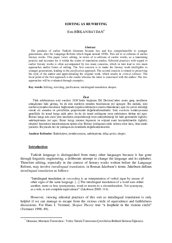 (PDF) Editing as Rewriting