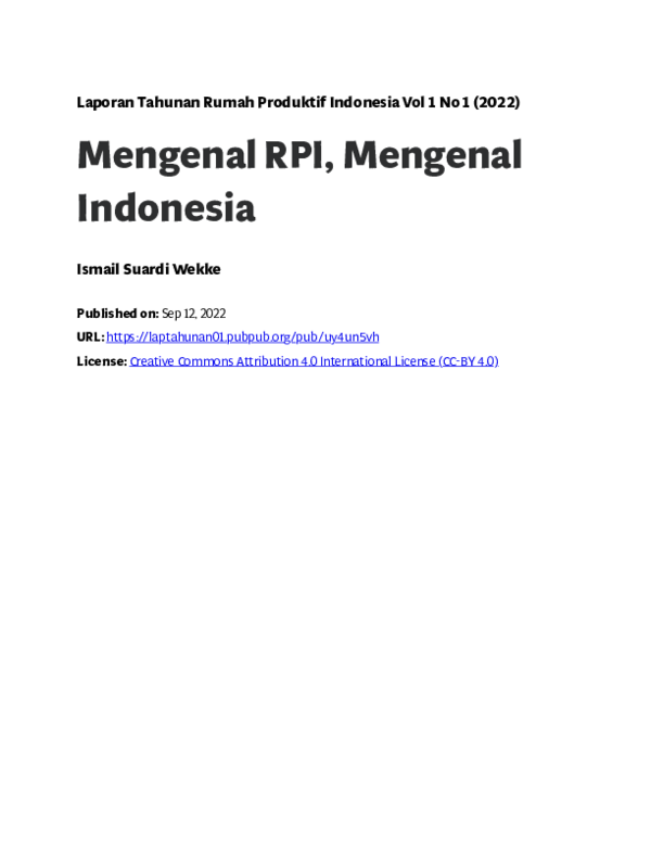 (PDF) Mengenal RPI, Mengenal Indonesia