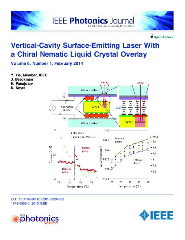 (PDF) Vertical-Cavity Surface-Emitting Laser With a Chiral Nematic Liquid Crystal Overlay