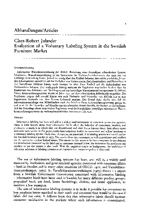 (PDF) Evaluation of a voluntary labeling system in the Swedish ...