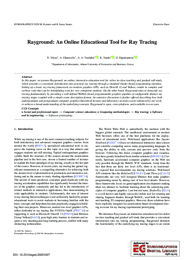 (PDF) Rayground: An Online Educational Tool for Ray Tracing