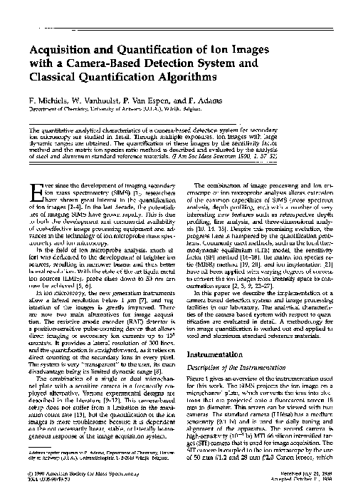 (PDF) Acquisition and quantification of ion images with a camera-based detection system and ...