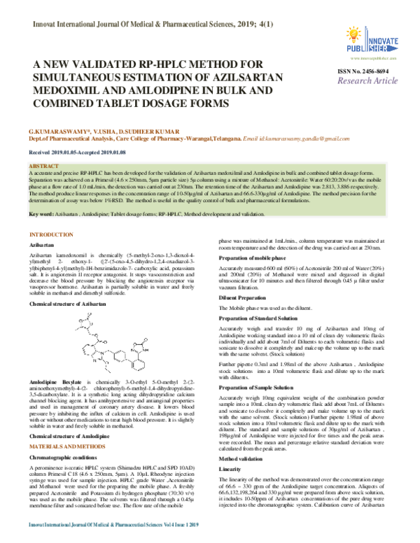 (PDF) 4 ( 1 ) a New Validated RP-HPLC Method for Simultaneous ...