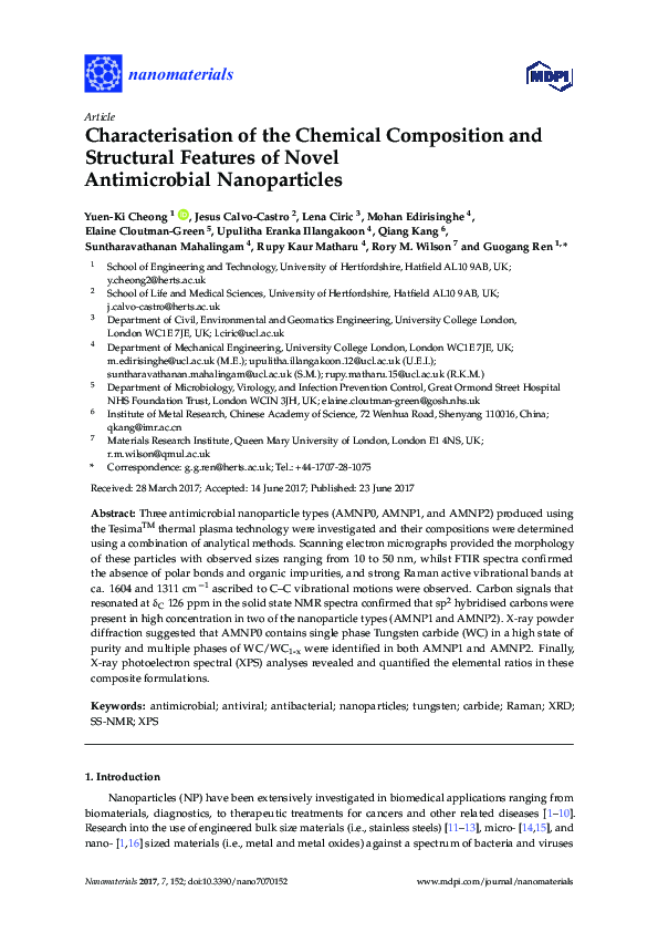 (PDF) Characterisation of the Chemical Composition and Structural ...