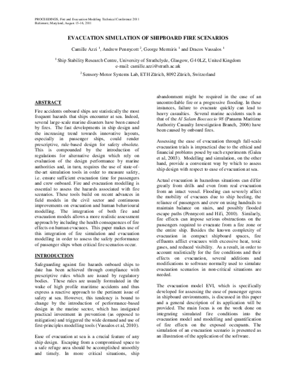 (PDF) Evacuation simulation of shipboard fire scenarios