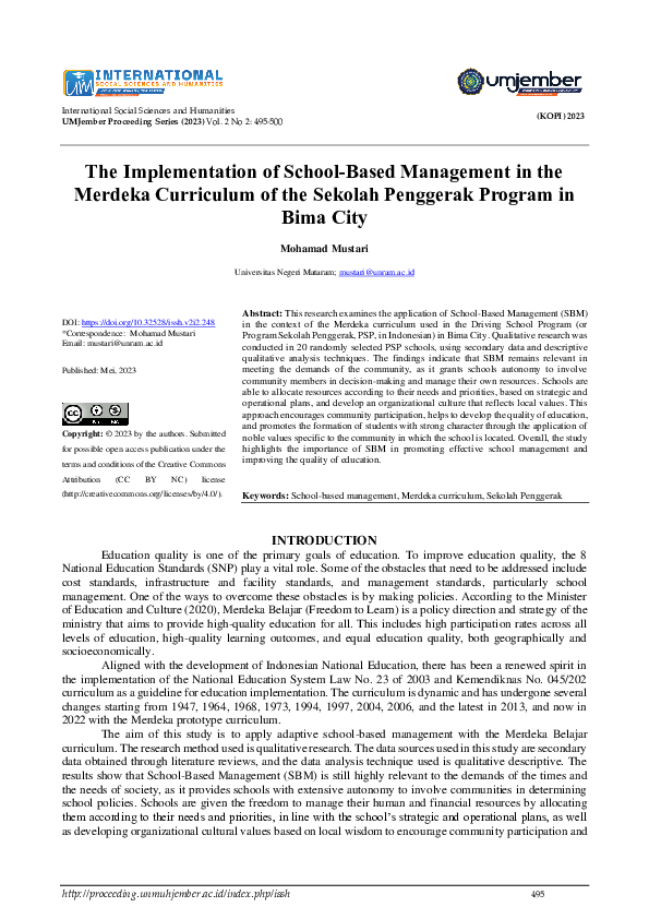 (PDF) The Implementation of School-Based Management in the Merdeka ...
