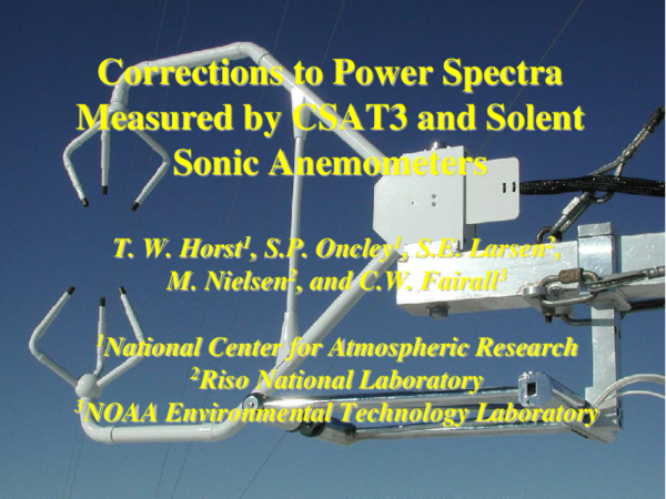(PDF) Corrections to Power Spectra Measured by CSAT3 and Solent Sonic ...