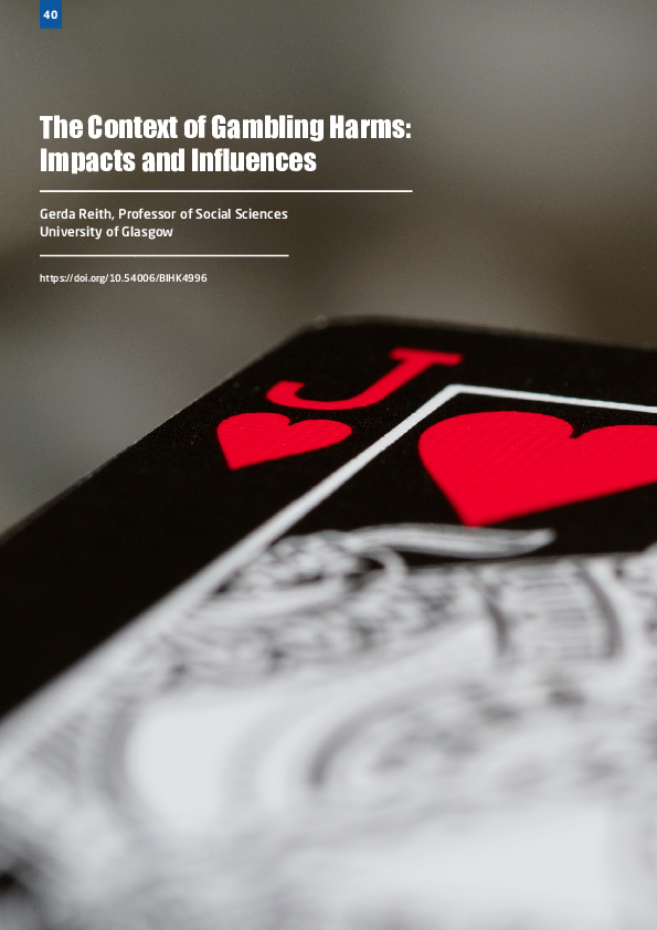 (PDF) The Context of Gambling Harms: Impacts and Influences