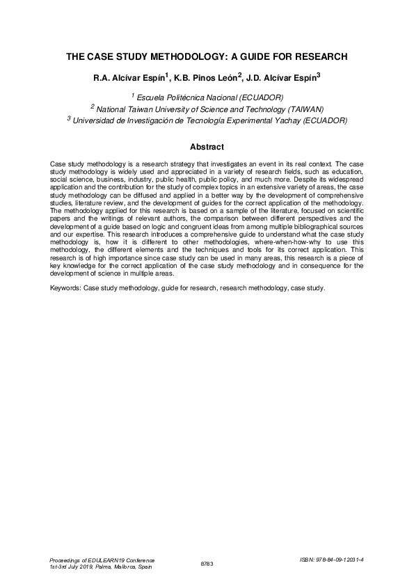 (PDF) The Case Study Methodology: A Guide for Research