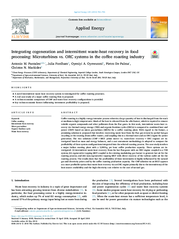 (PDF) Integrating cogeneration and intermittent waste-heat recovery in ...