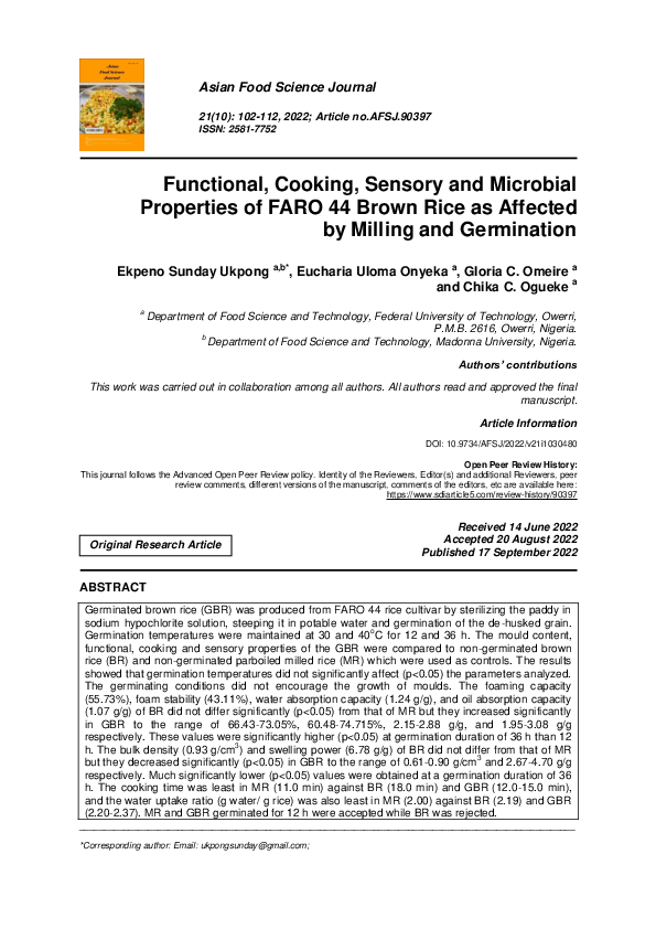 (PDF) Functional, Cooking, Sensory and Microbial Properties of FARO 44 ...