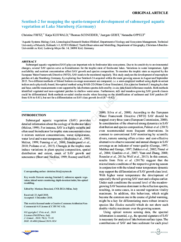 (PDF) Sentinel-2 for mapping the spatio-temporal development of ...