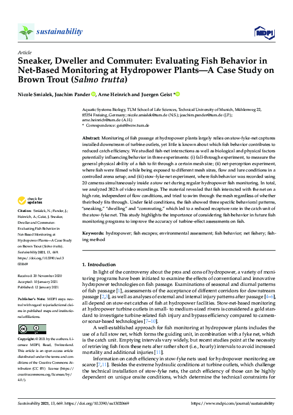 (PDF) Sneaker, Dweller and Commuter: Evaluating Fish Behavior in Net ...