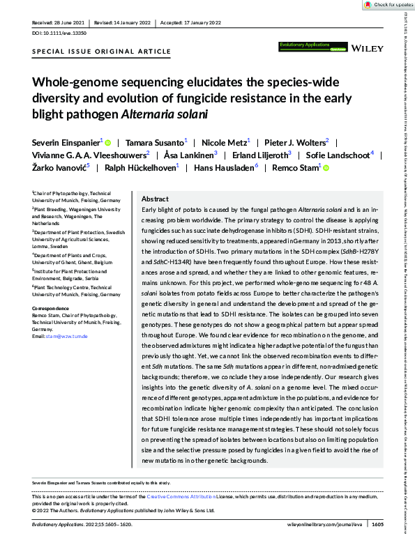 (PDF) Whole‐genome sequencing elucidates the species‐wide diversity and ...