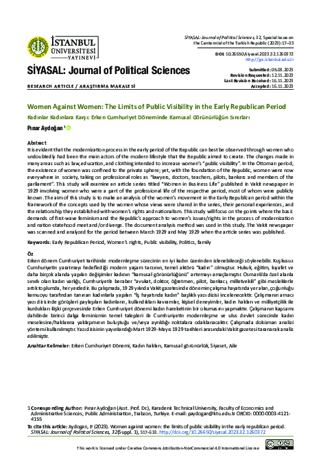 (PDF) SİYASAL: Journal of Political Sciences