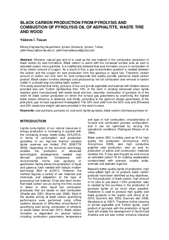 (PDF) Black carbon production from pyrolysis and combustion of ...