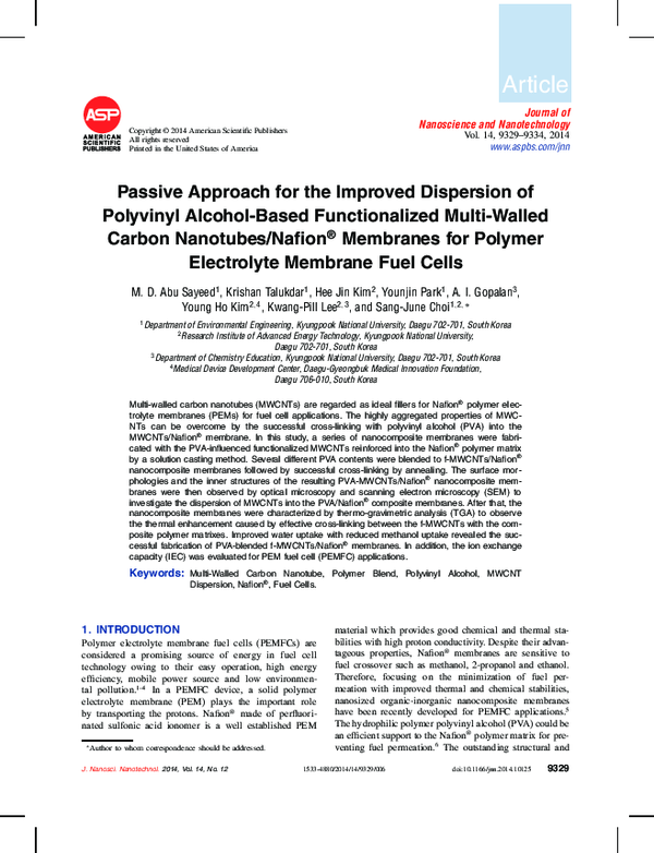 (PDF) Passive Approach for the Improved Dispersion of Polyvinyl Alcohol-Based Functionalized ...
