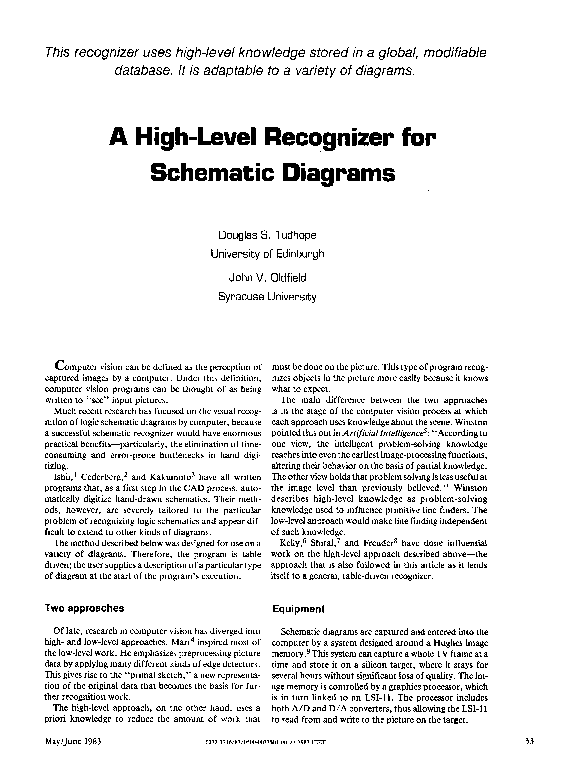 (PDF) A High-Level Recognizer for Schematic Diagrams