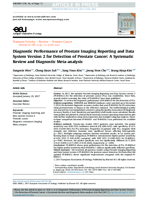 (PDF) Diagnostic Performance of Prostate Imaging Reporting and Data System Version 2 for ...