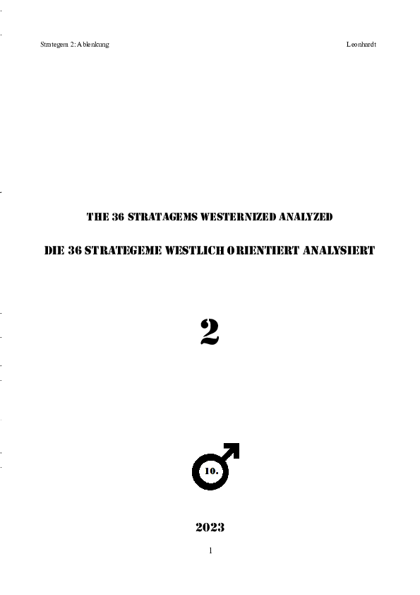 (PDF) Die 36 Strategeme. 2. Strategem: Ablenkung (DE) - Leonhardt (2023)