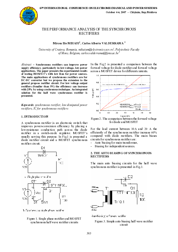 The Performance analysis of the Synchronous Rectifiers