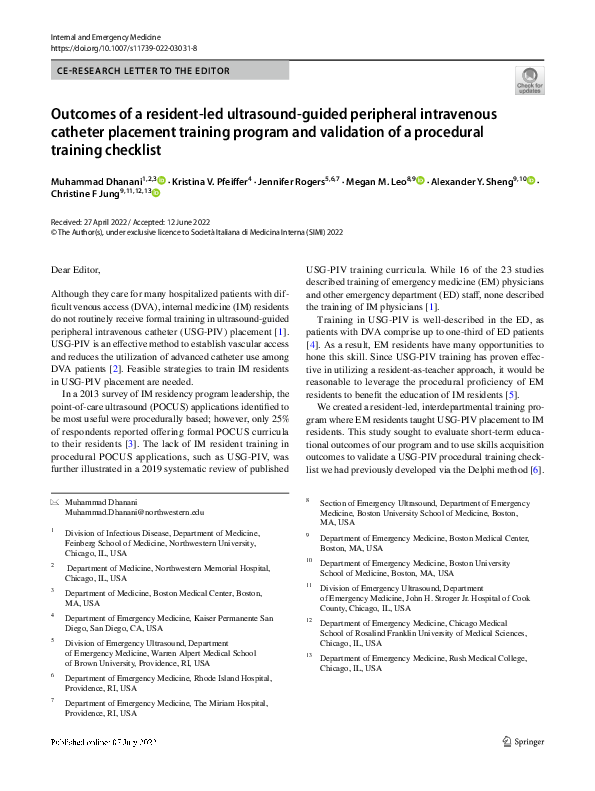 (PDF) Outcomes of a resident-led ultrasound-guided peripheral intravenous catheter placement ...