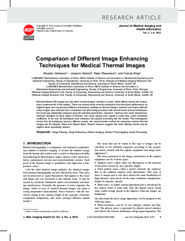 (PDF) Comparison of Different Image Enhancing Techniques for Medical ...