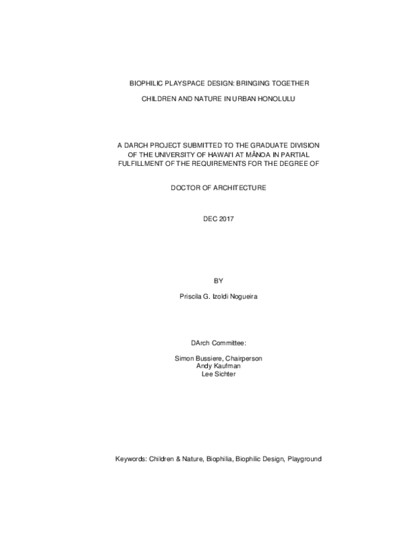 (PDF) Biophilic Playspace Design: Bringing Together Children and Nature ...