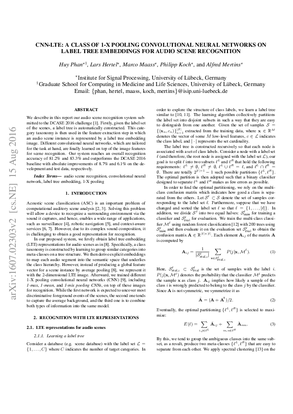 Pdf Cnn Lte A Class Of 1 X Pooling Convolutional Neural Networks On Label Tree Embeddings For