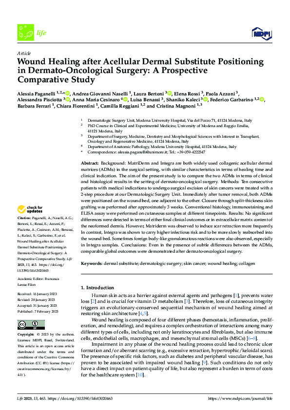 (PDF) Wound Healing after Acellular Dermal Substitute Positioning in ...
