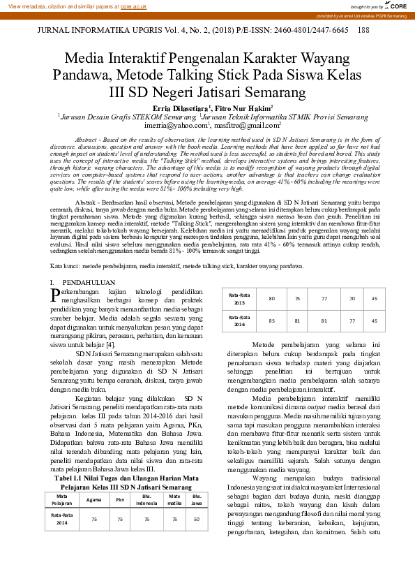 (PDF) Media Interaktif Pengenalan Karakter Wayang Pandawa Dengan Metode ...