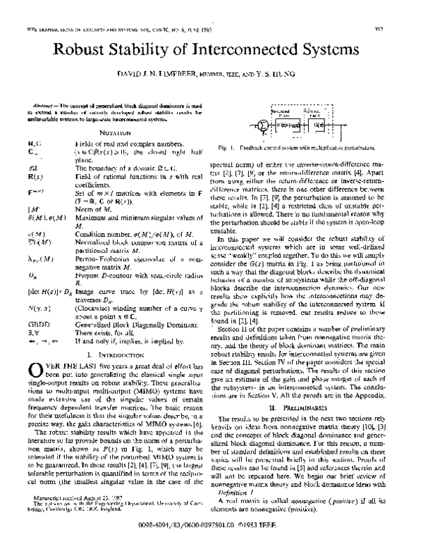 (PDF) Robust stability of interconnected systems